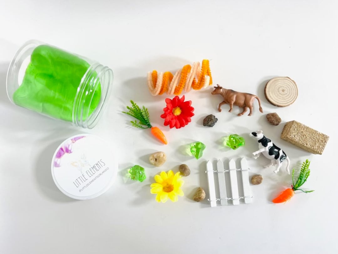 Farm Playdough Jar, Easter Basket Gift, on the Go Play, Playdough Kit ...