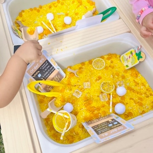 Lemonade Stand Sensory Rice, Lemonade Rice Filler, Spring Sensory Bin ...