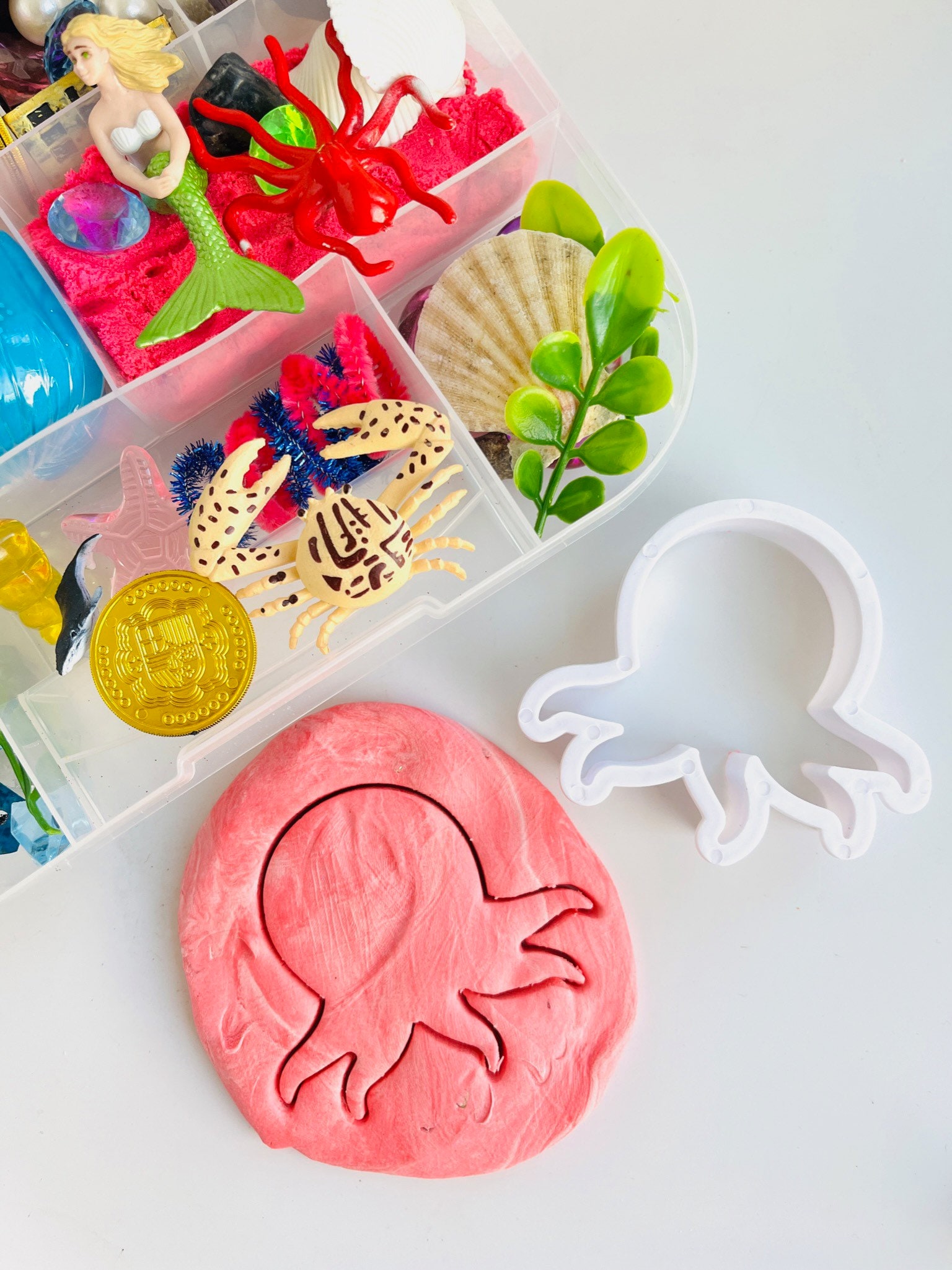 Mermaid Playdough Kit, Mermaid Play Dough, Mermaid Sensory Kit, Mermaid ...