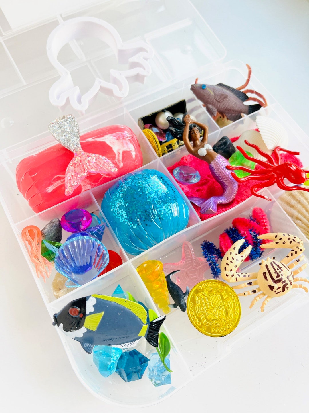 Mermaid Playdough Kit, Mermaid Play Dough, Mermaid Sensory Kit, Mermaid ...