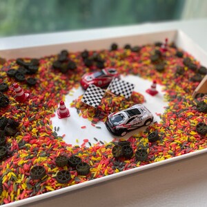 Race Car Sensory Bin Filler, Sensory Rice, Race Car Rice, Car Sensory ...