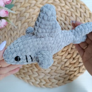 Crochet Shark Plush Pattern Cute Kawaii Keychain Amigurumi Tutorial PDF in English - Etsy