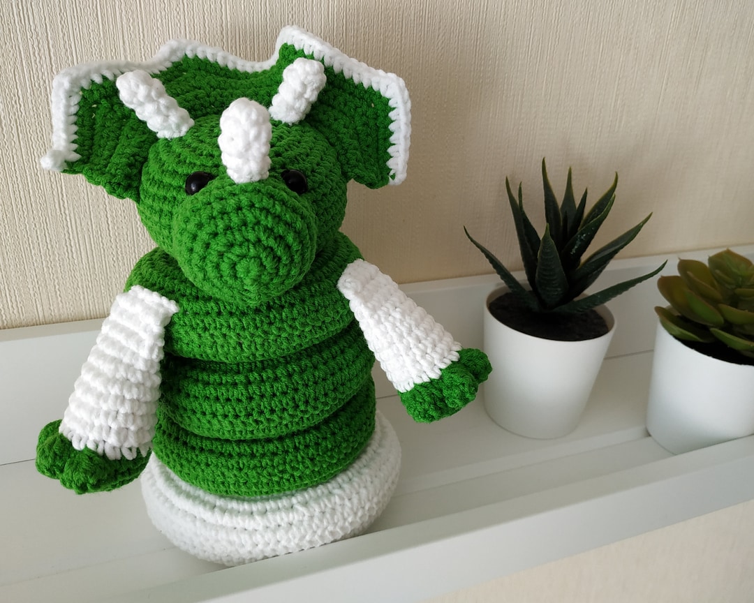 Stacking Triceratops Pyramid Crochet Pattern Do It Yourself for 1 or 2 ...