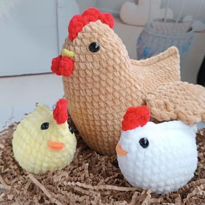 Chicken Plush Crochet No Sew Patterns Plush Country Chicken 2 Size and ...