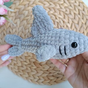 Crochet Shark Plush Pattern Cute Kawaii Keychain Amigurumi Tutorial PDF ...