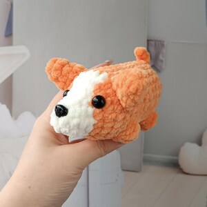 Crochet Corgi Dog Plush No Sew Pattern Cute Kawaii Crochet Keychains Corgi Mini Puppy Amigurumi ...