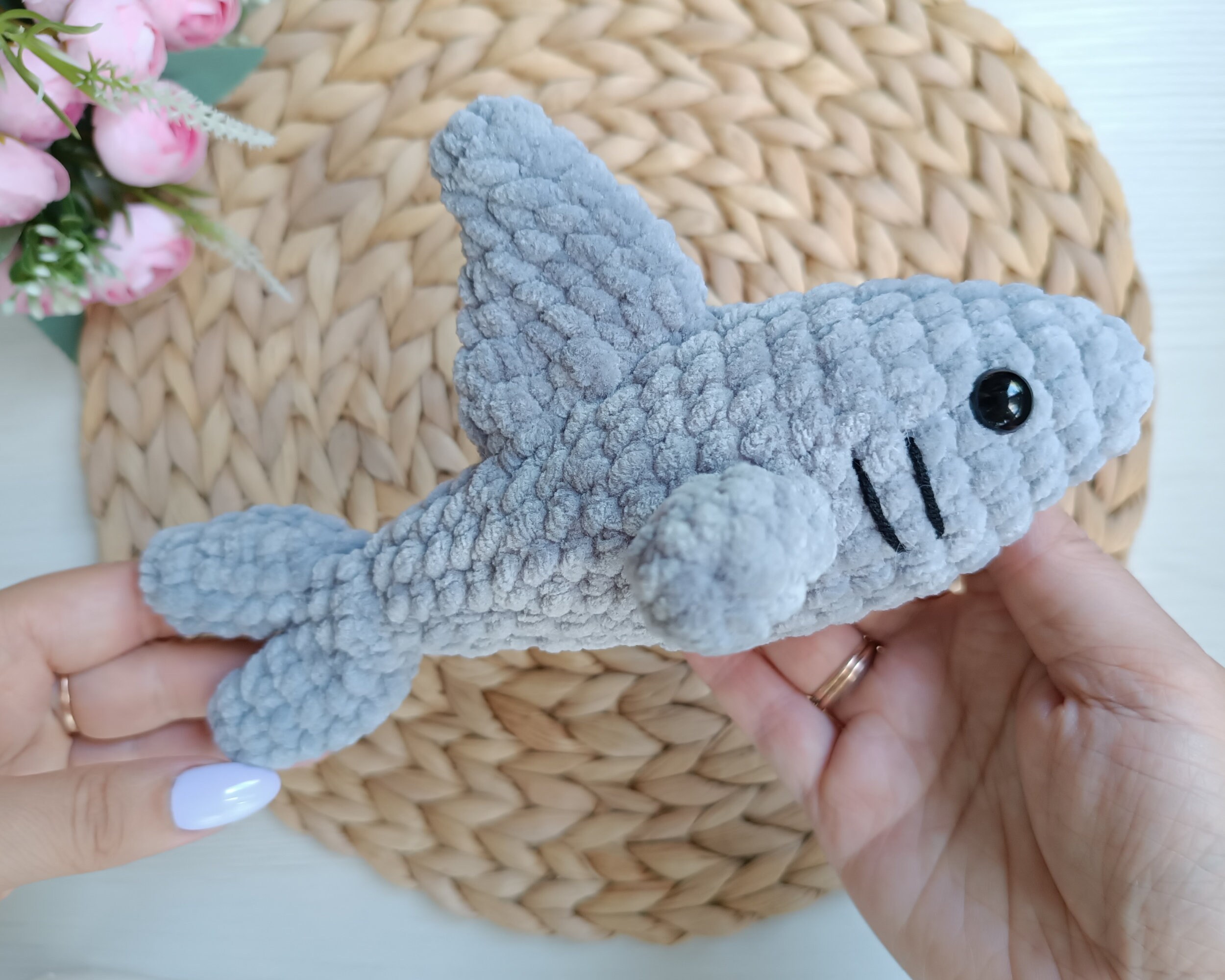 Crochet Shark Plush Pattern Cute Kawaii Keychain Amigurumi Tutorial PDF ...