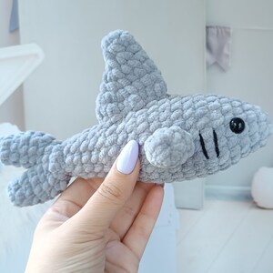 Crochet Shark Plush Pattern Cute Kawaii Keychain Amigurumi Tutorial PDF ...