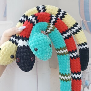 Snake Plush Crochet Pattern No Sew Set of 3 Snakes Do It Yourself ...