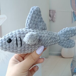 Crochet Shark Plush Pattern Cute Kawaii Keychain Amigurumi Tutorial PDF ...