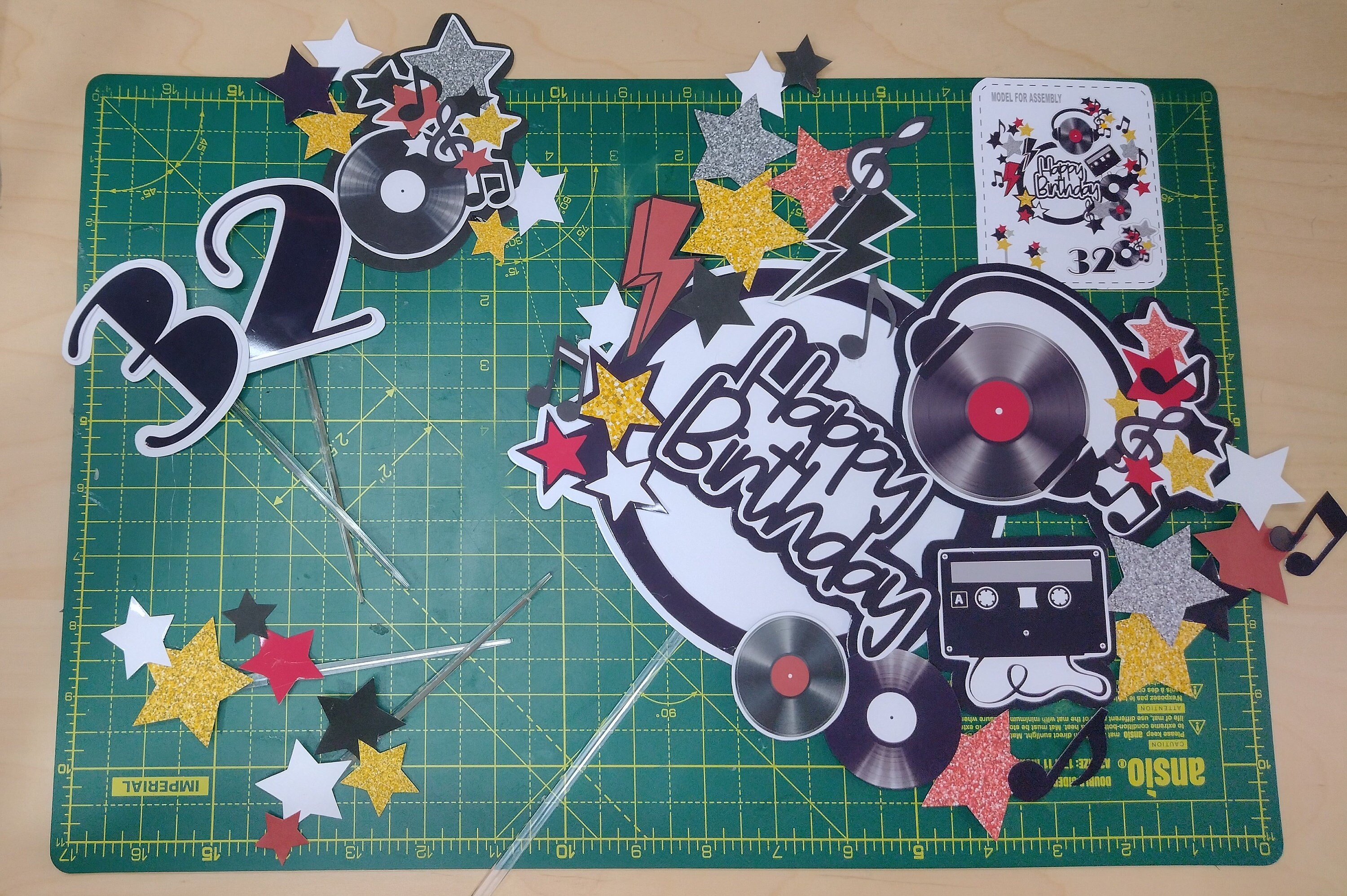 Cut File, Discomusic 3D Cake Topper Birthday - Etsy