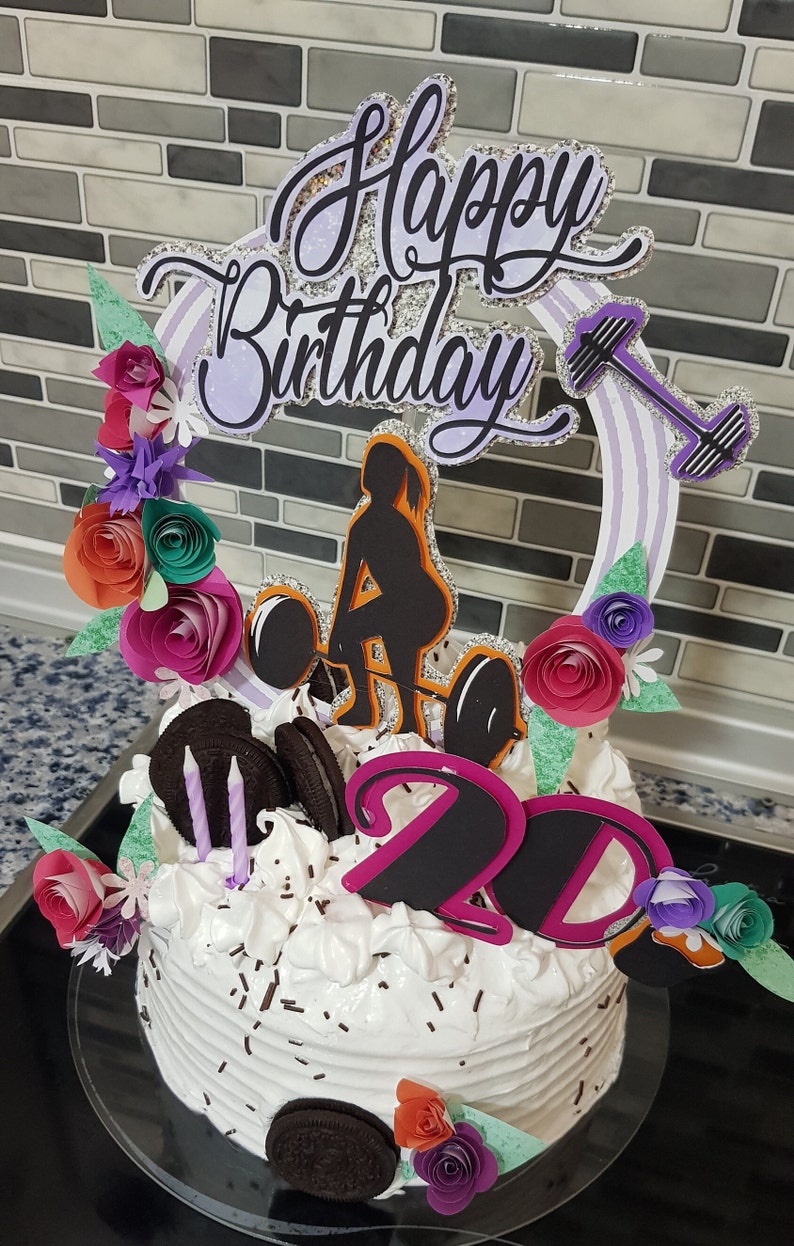 Cake Topper Happy Birthday GYM, Cutting File, Printable, Instant ...