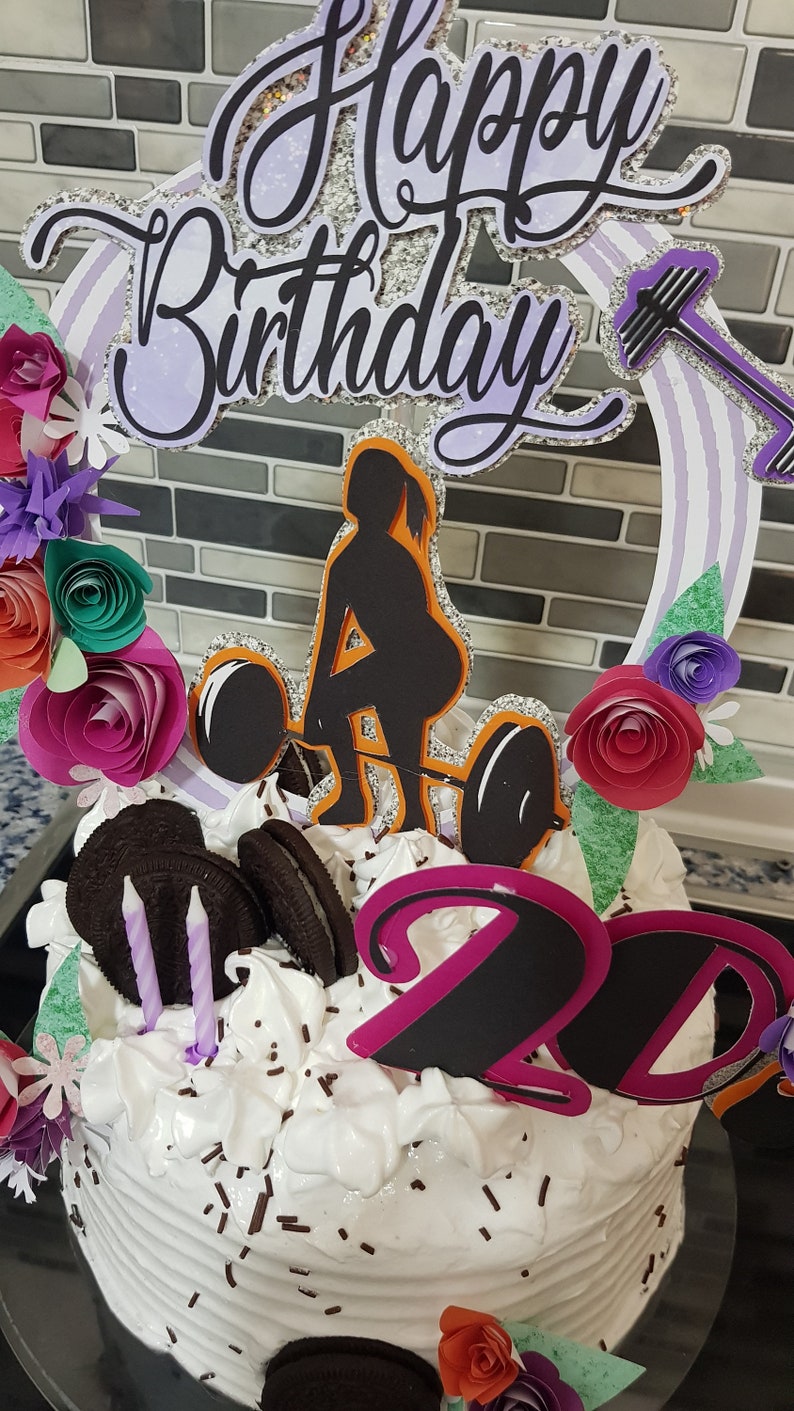 Cake Topper Happy Birthday GYM, Cutting File, Printable, Instant ...