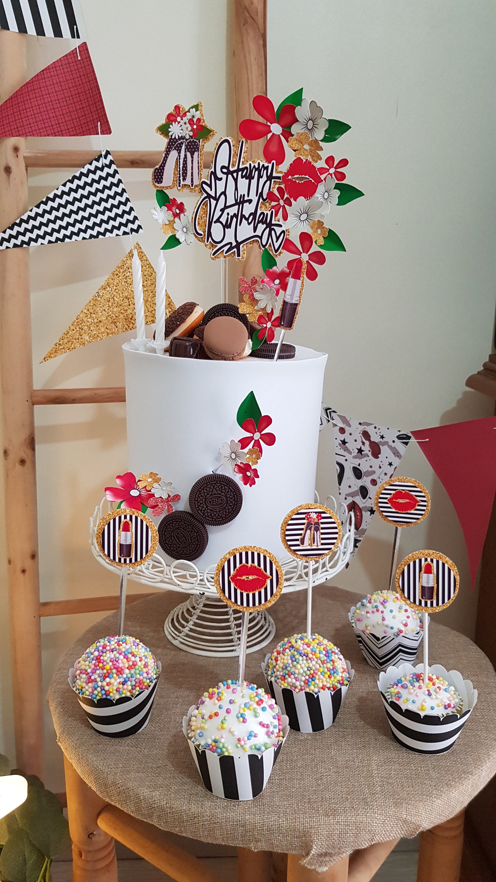 FASHION Mini Birthday Party Digital Kit, Women's Birthday Decoration ...