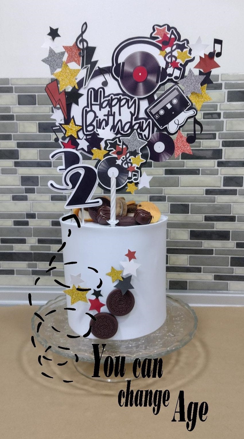 Cut File, Discomusic 3D Cake Topper Birthday - Etsy