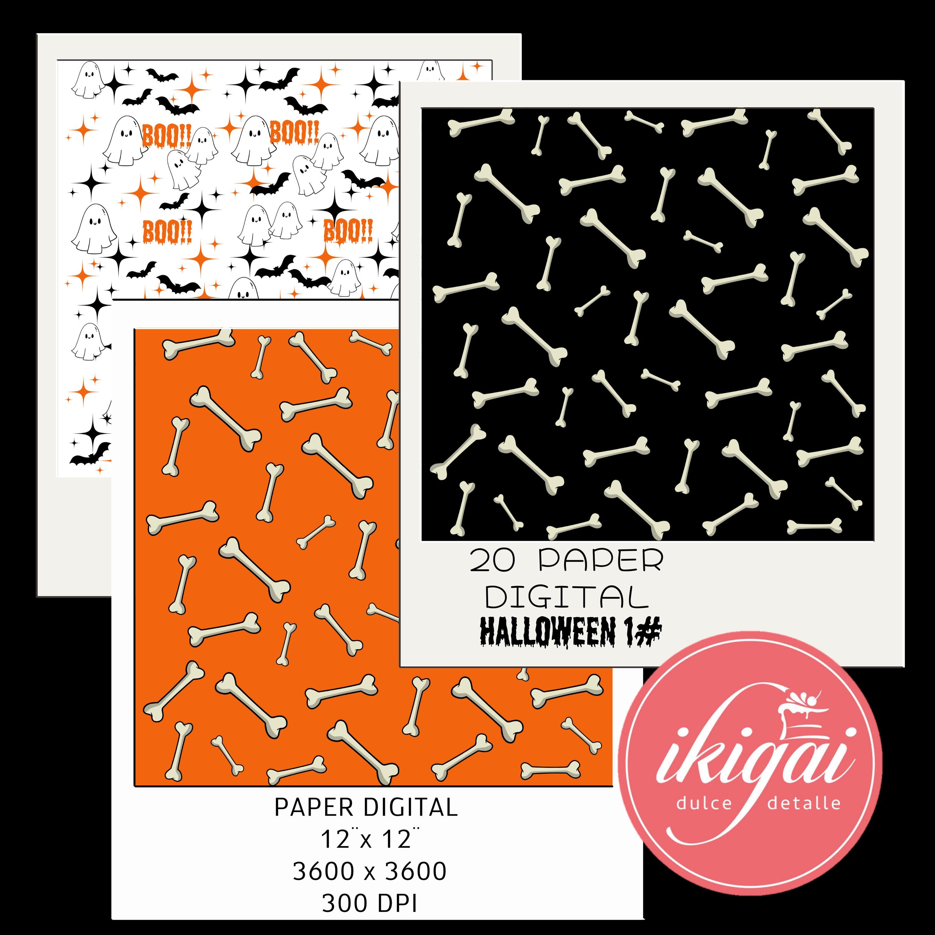 Digital Paper Pack Halloween, Cute Design Paper, Scrapbook, Printable ...