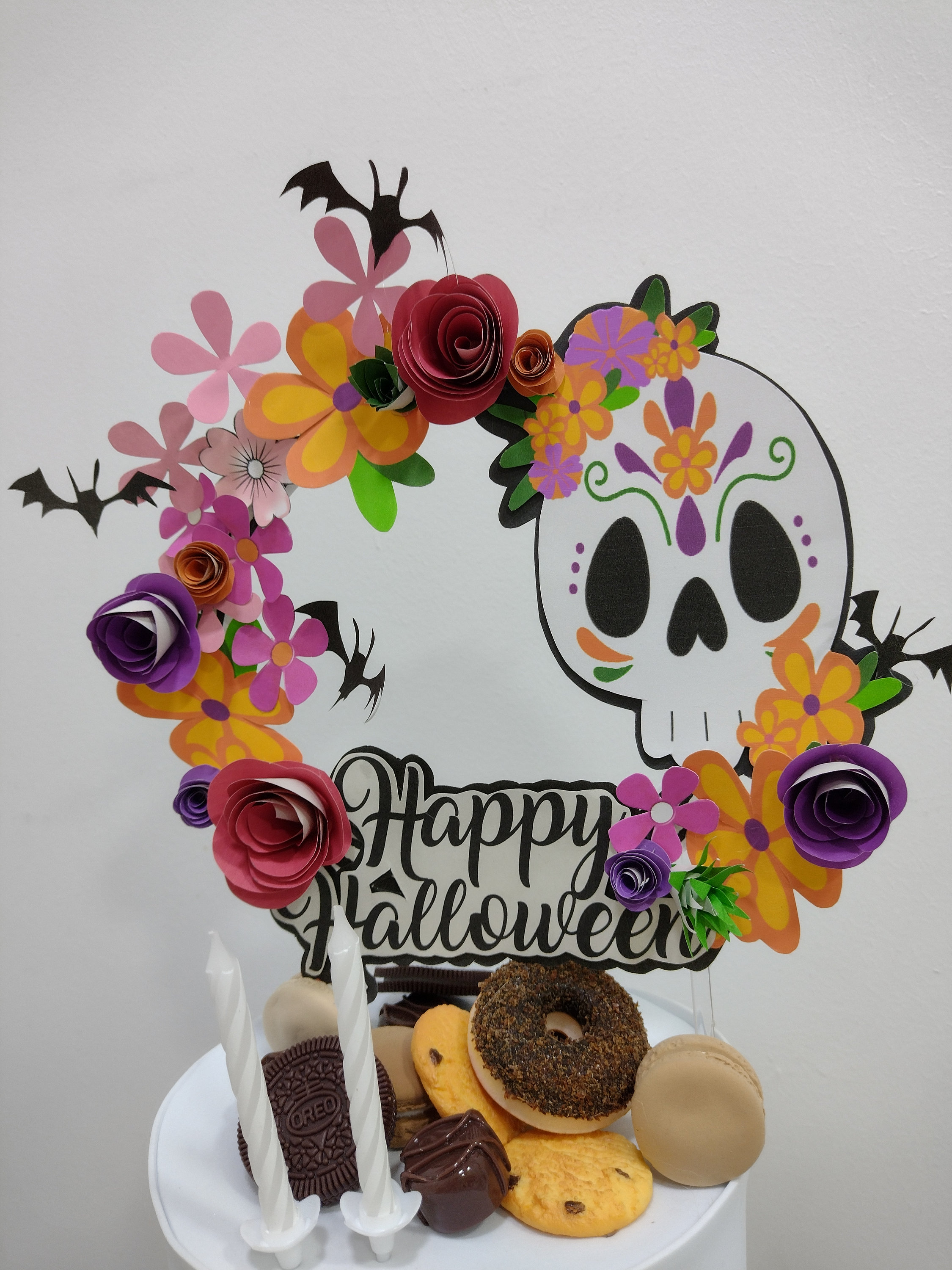Cake Topper Happy Birthday CATRINA FLORAL Printable Instant - Etsy