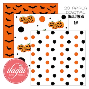 Digital Paper Pack Halloween, Cute Design Paper, Scrapbook, Printable ...