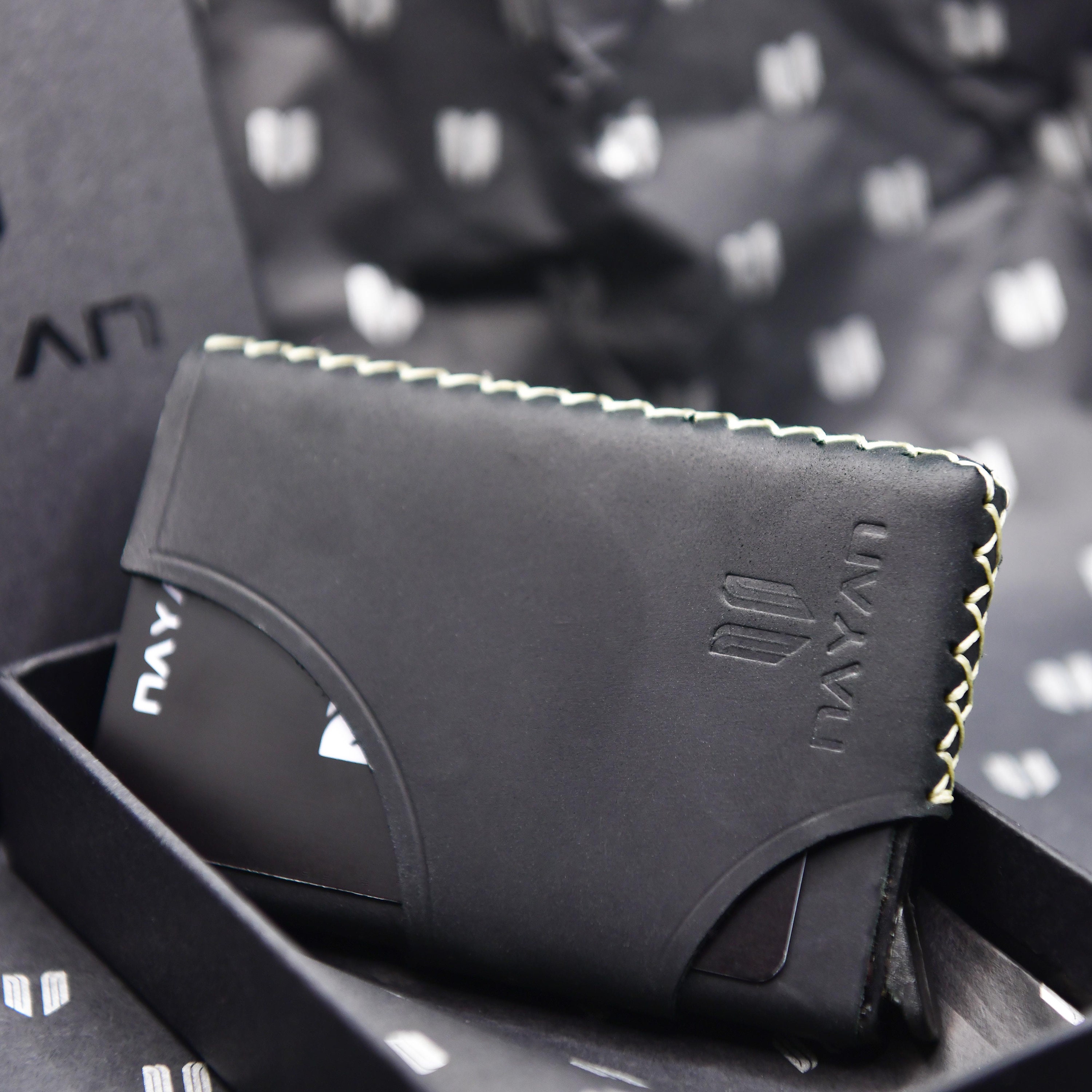 Personalized Men's Leather Wallet: Handcrafted RFID Card Holder (front ...