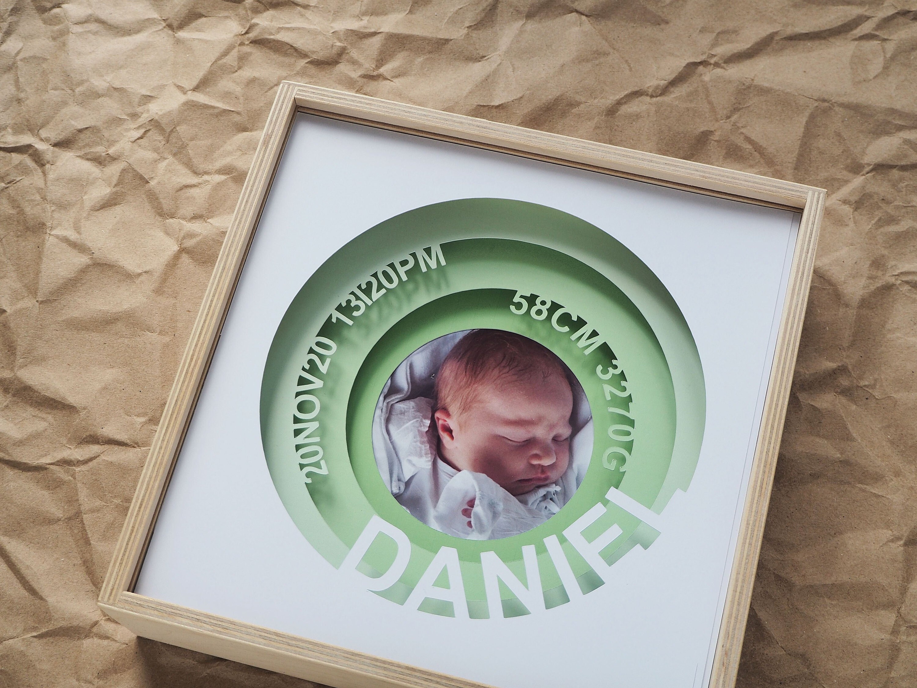 Baby Picture Shadow Box 3D Baby Photo Frame Baby Birth Stats - Etsy