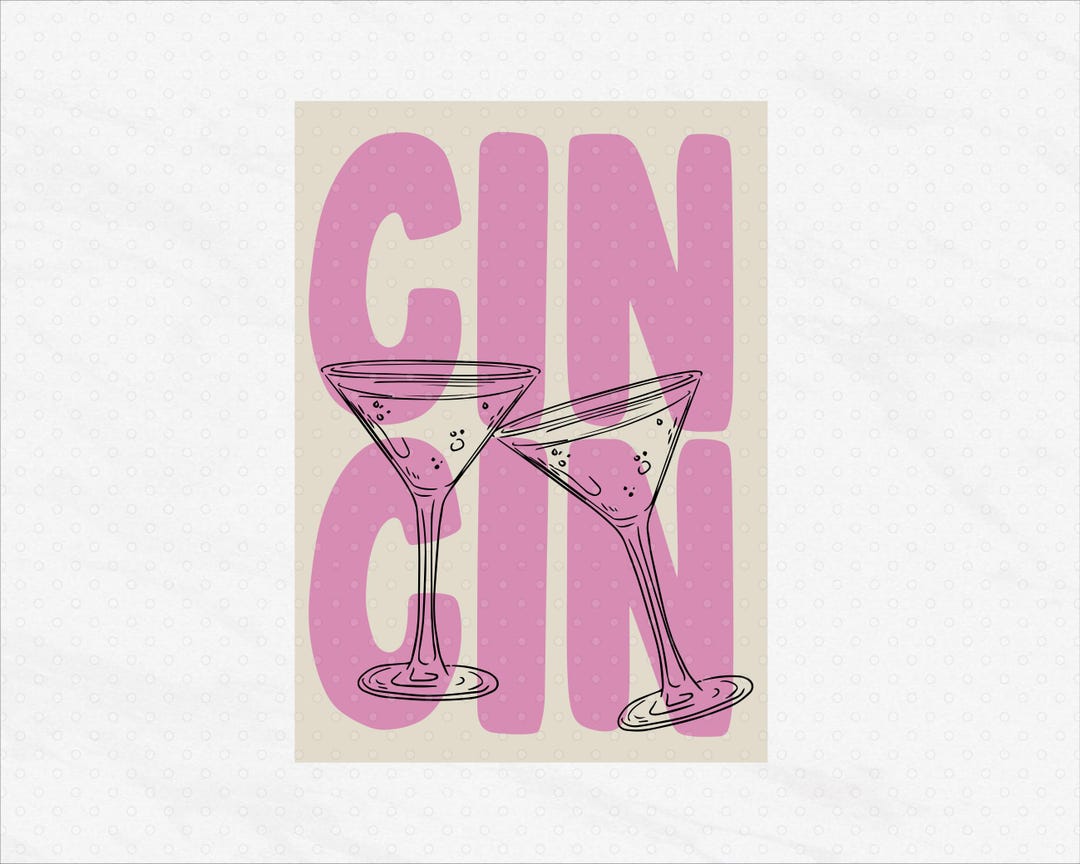CIN CIN Svg Print, Modern Poster Cricut, Trendy Wall Art, Bold Poster ...