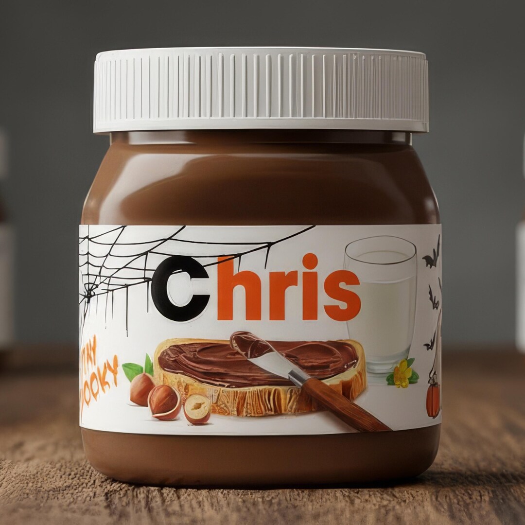 Personalised Nutella Jar Label, Halloween Jar Label, Custom Spread ...