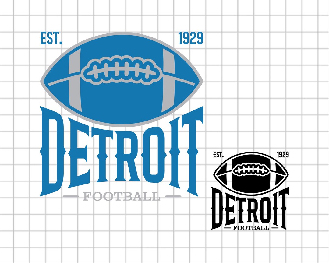 Detroit Design Svg, Detroit Football Svg, Football Ball Silhouette, Est ...