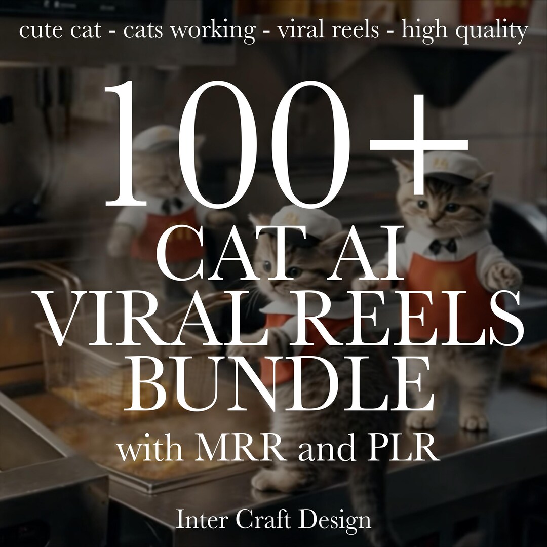 100+ Cat AI Viral Reels Bundle, Cats Working Videos, Cute Cat, Cat ...