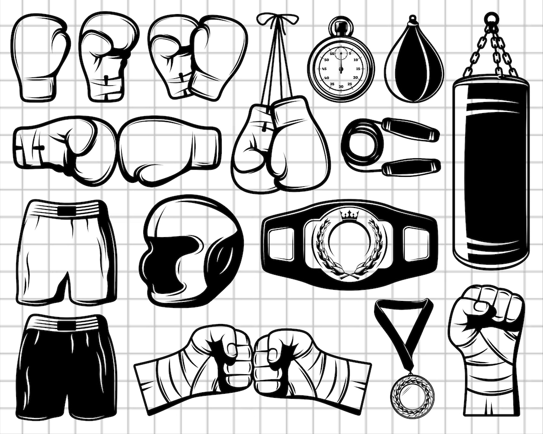 Boxing Svg Bundle, Helmet Svg, Boxing Gloves Svg, Boxer Svg, Fitness ...