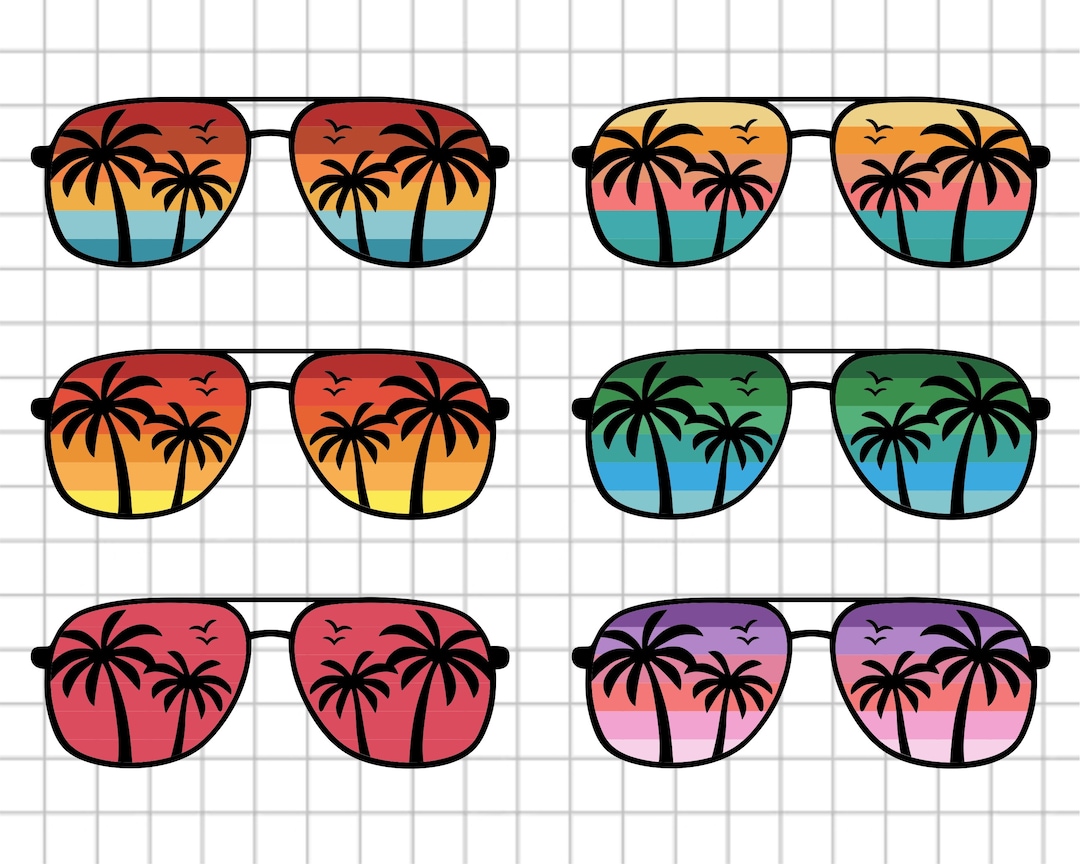 Summer Sunglasses Svg, Beach Sunglasses Svg, Palm Tree Sunglasses Svg ...
