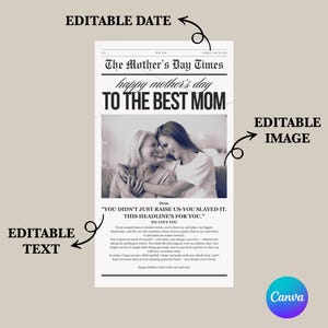 Editable Mothers Day Newspaper Template, Newspaper Flower Bouquet ...