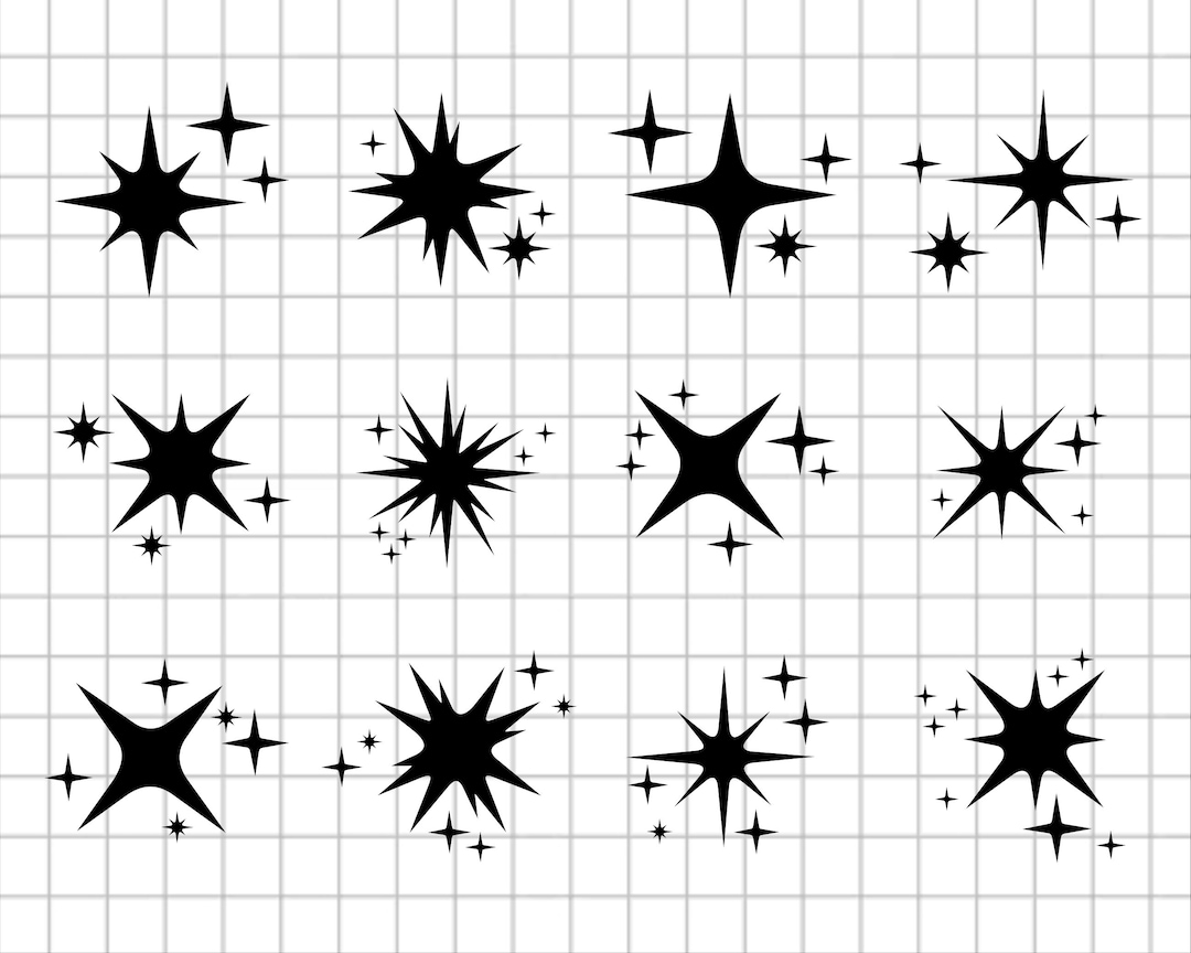 Sparkles Stars Svg Bundle, Sparkle Svg, Stars Clipart, Stars Silhouette ...