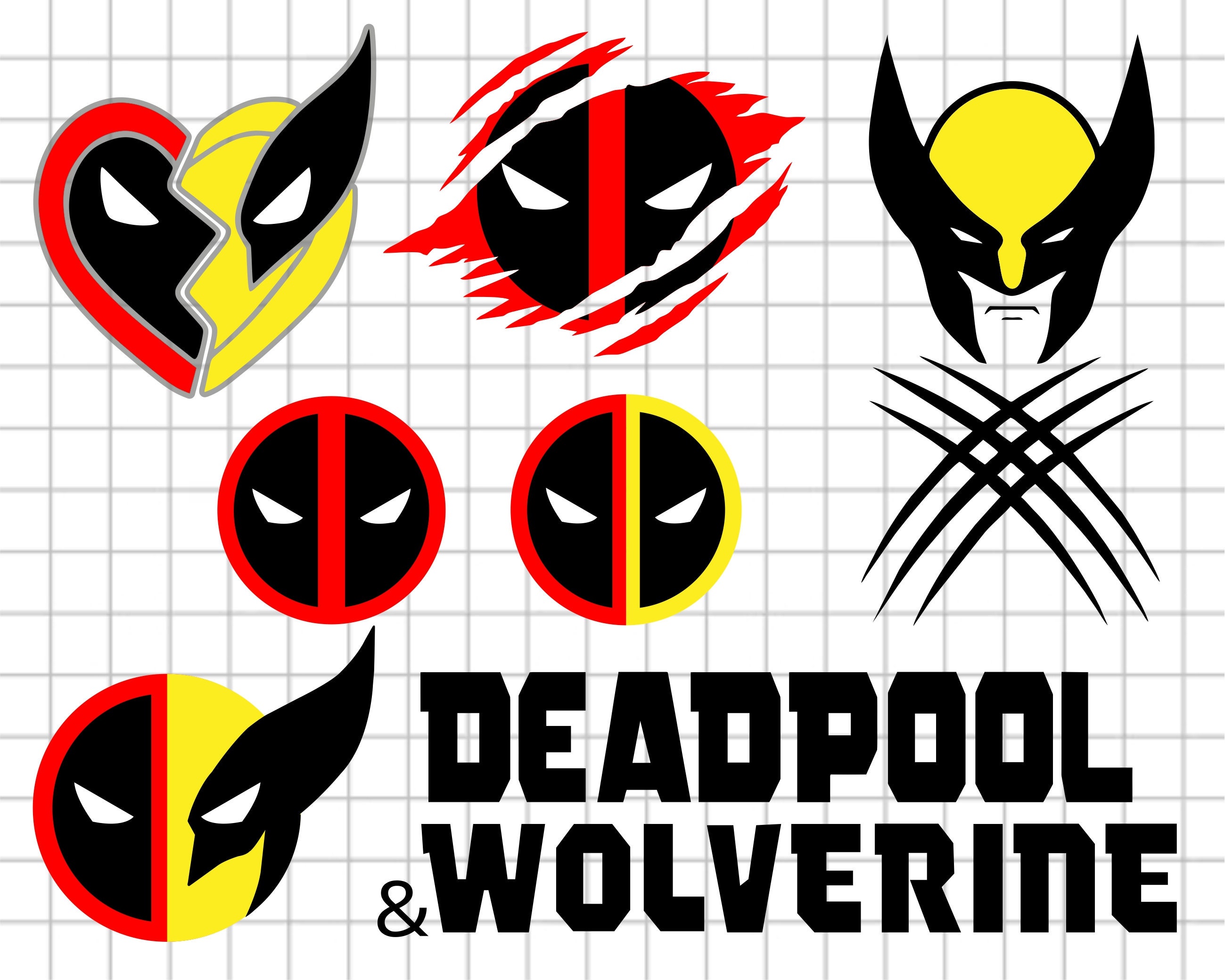 Paquete Deadpool y Wolverine Svg, Deadpool Heart Svg, Wolverine Svg ...