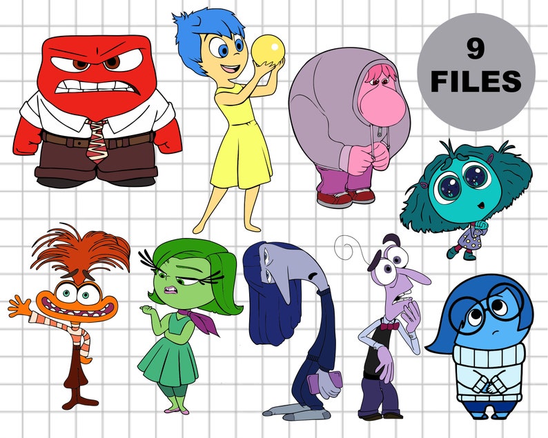Inside Out 2 SVG, Emotionen SVG, Cartoon Clipart, Wut, Freude ...
