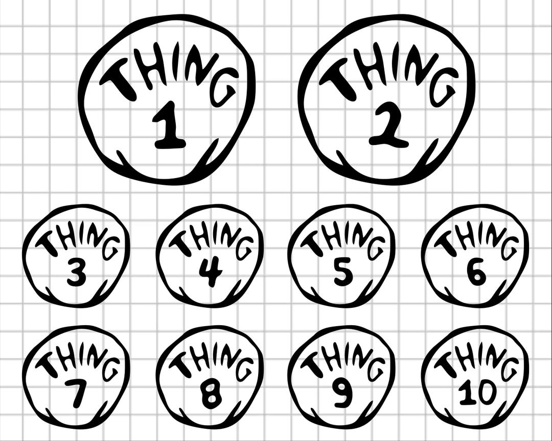 Thing 1 Svg, Thing 2 Svg , Thing Svg Bundle, Kids Svg, Thing Cut File ...