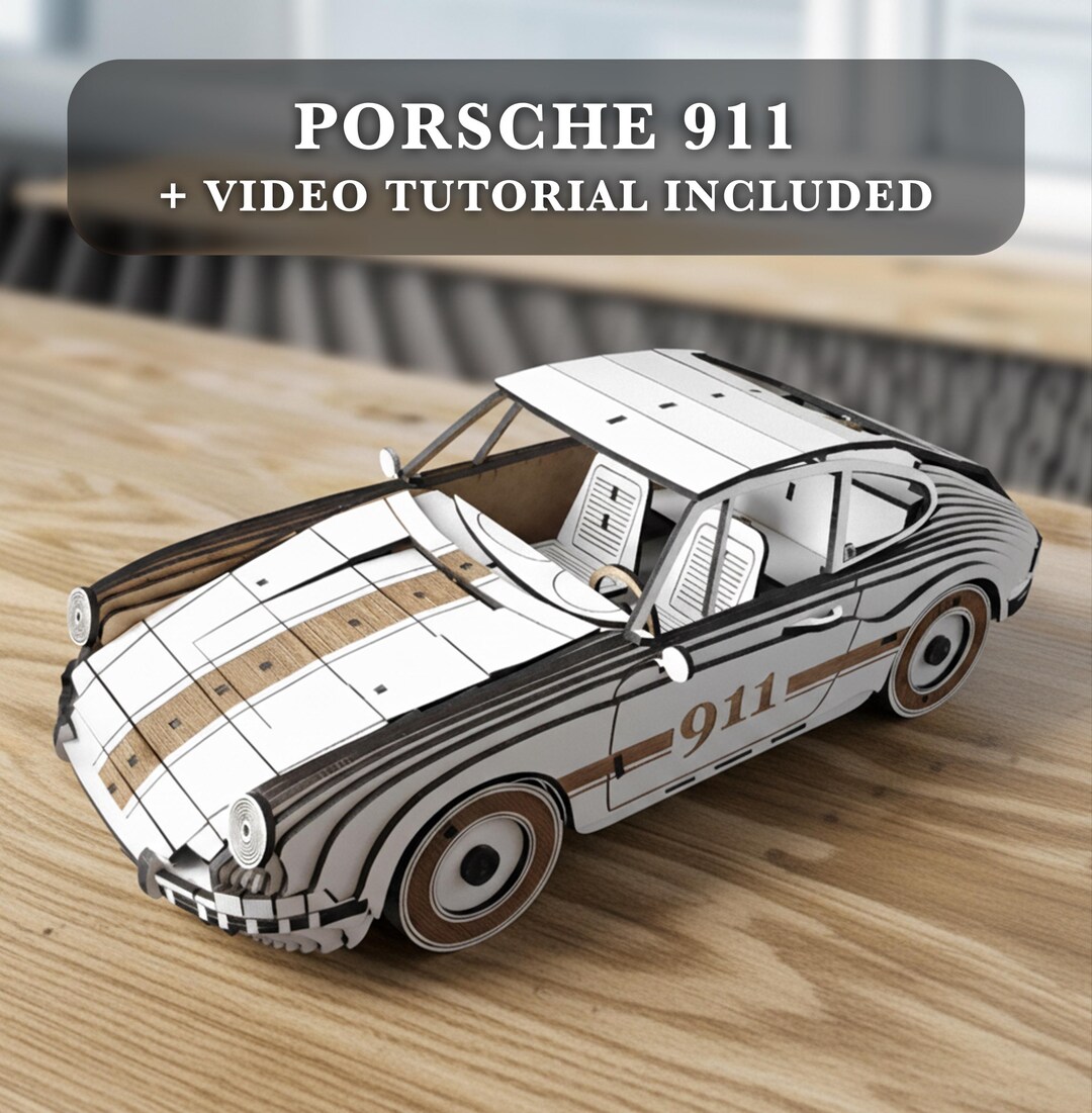 Porsche 911 Laser Cut, Classic Wood Model, Vintage Car Svg, Retro ...