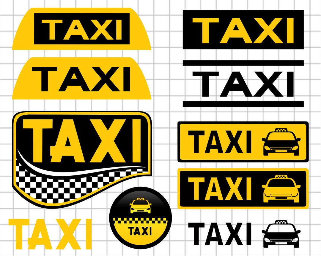 Taxi Svg Bundle, Taxi Cab Svg, Taxi Silhouette, Taxi Template, Car Svg ...