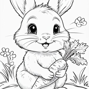 Printable Easter Coloring Book for Kids – Cute Easter Bunny Coloring ...