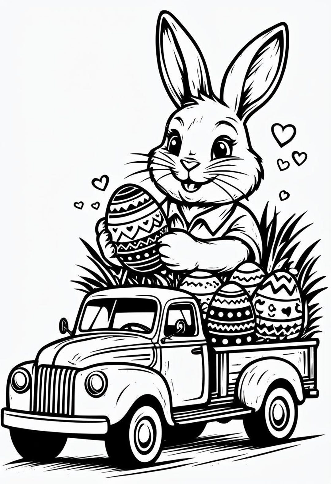 Printable Easter Coloring Book for Kids – Cute Easter Bunny Coloring ...