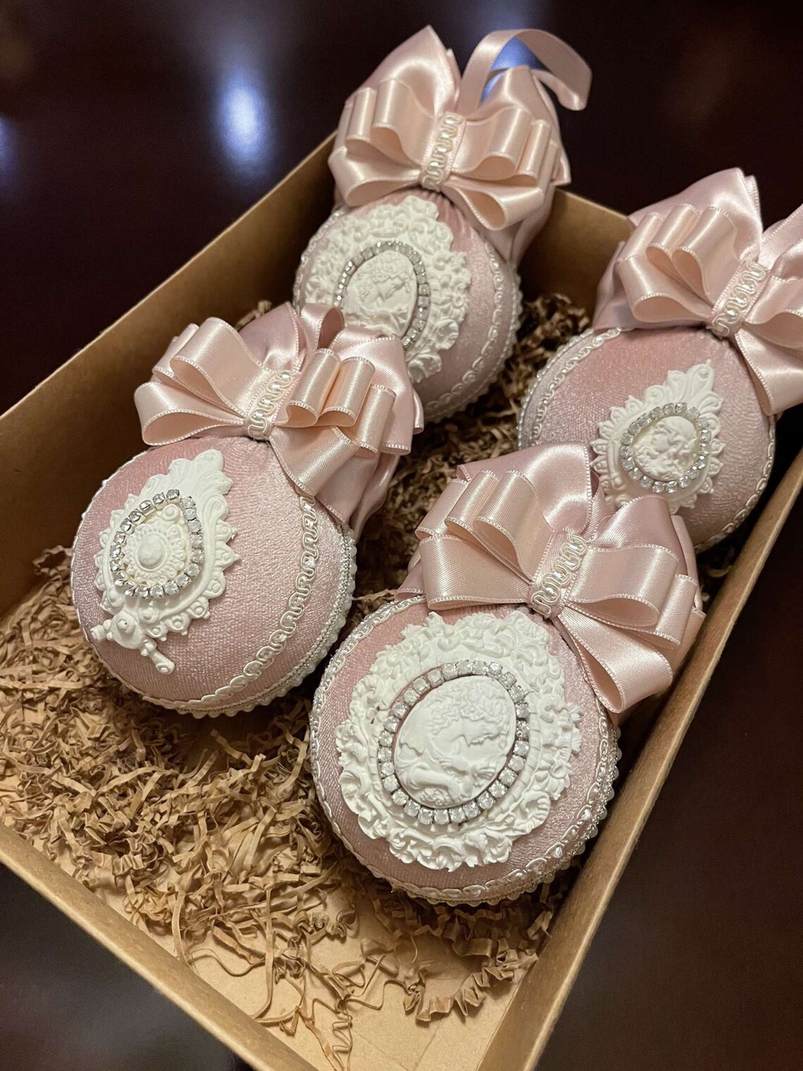 Christmas Ornament, Handmade Velvet Balls, Christmas Ball, Christmas ...