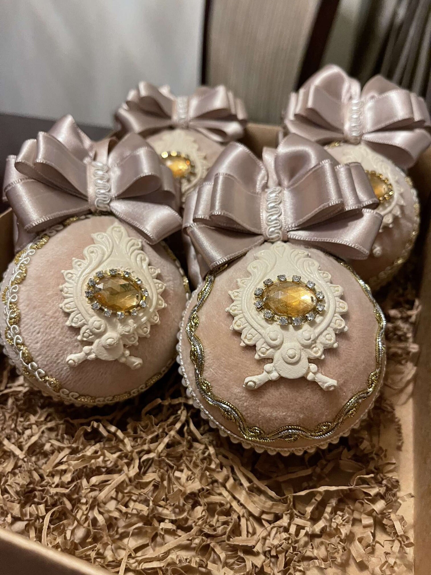 Christmas Ornament, Handmade Velvet Balls, Christmas Ball, Christmas ...