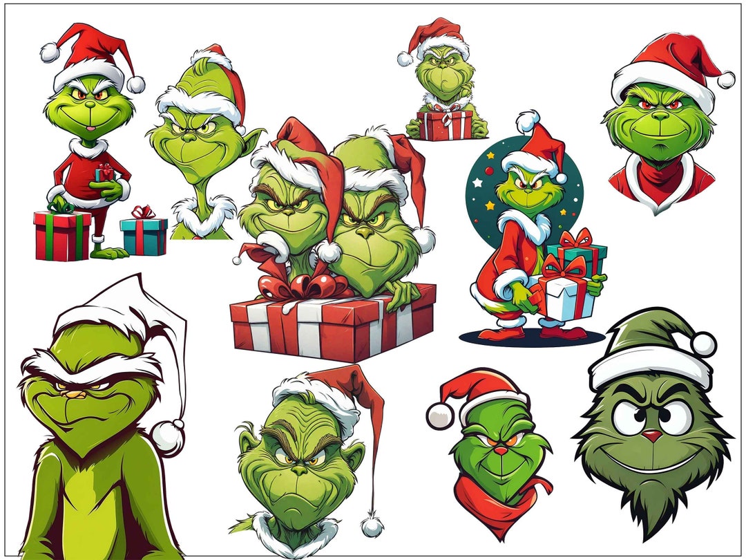 Christmas Grinch Clipart Bundle, Christmas PNG Files for Cricut ...