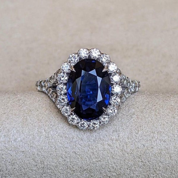 Blue Halo Ring - Etsy