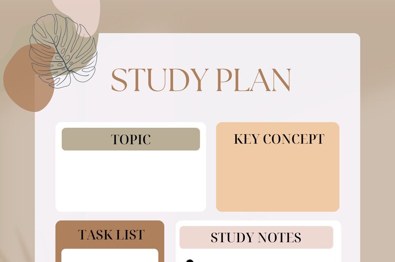 Study Planner Printable Digital Planner Study Plan - Etsy