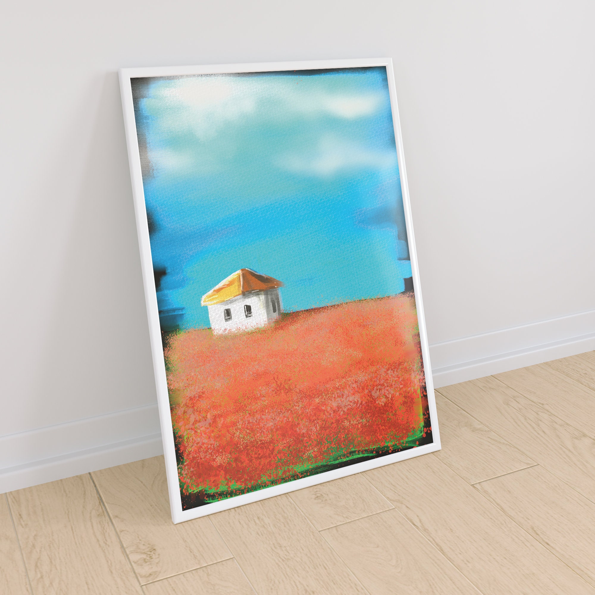 Poppy Field Print, High Quality Wall Print, Oil Painting Art, Farm ...