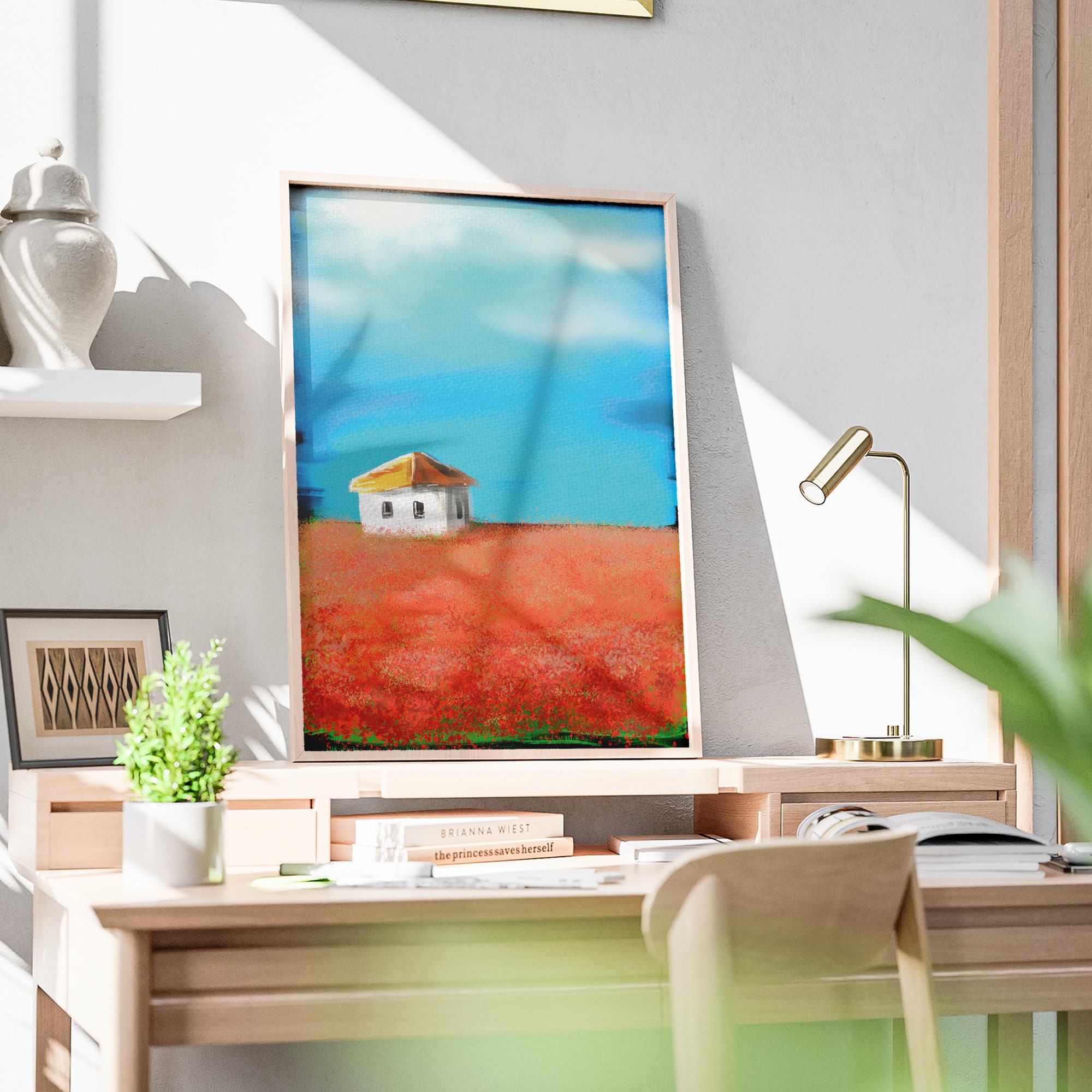 Poppy Field Print, High Quality Wall Print, Oil Painting Art, Farm ...