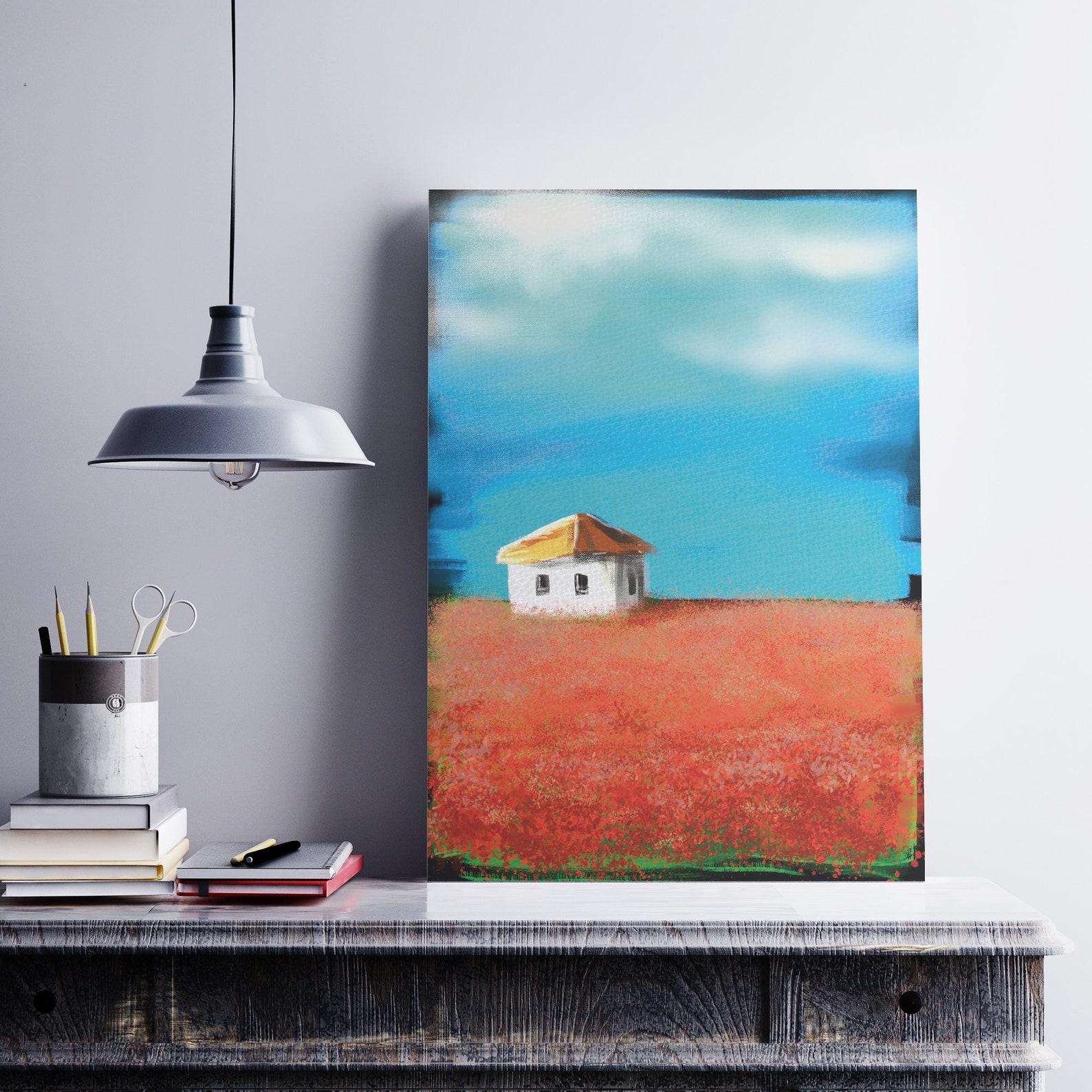 Poppy Field Print, High Quality Wall Print, Oil Painting Art, Farm ...