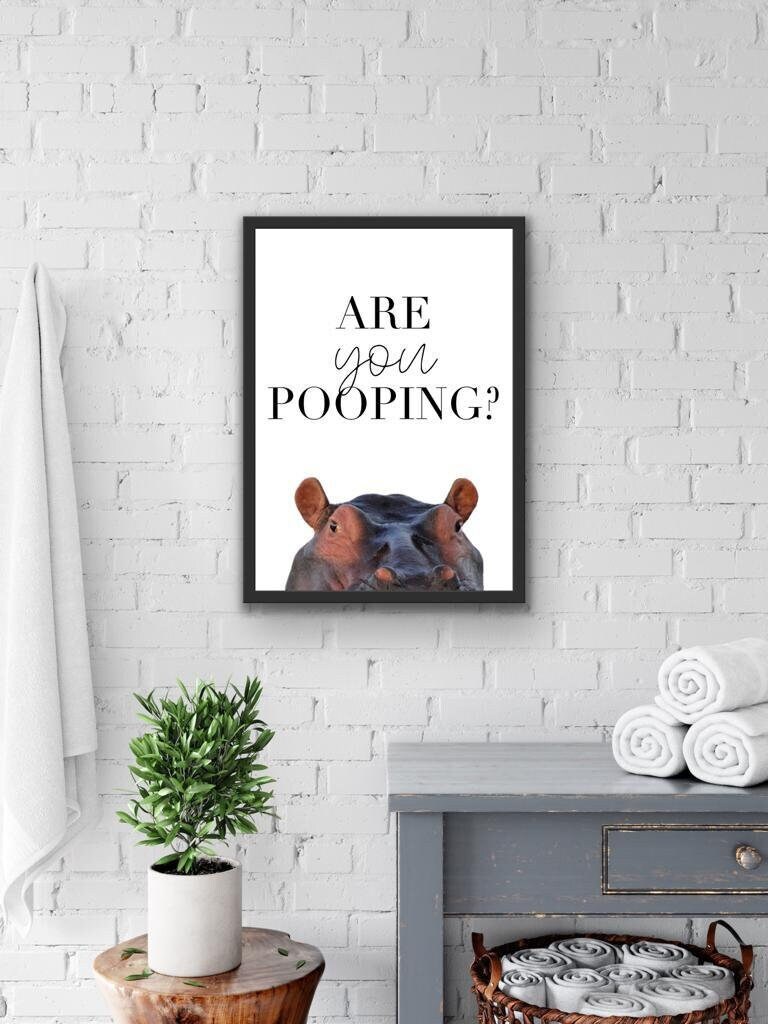 Are You Pooping Print Funny Bathroom Print Bathroom Art - Etsy