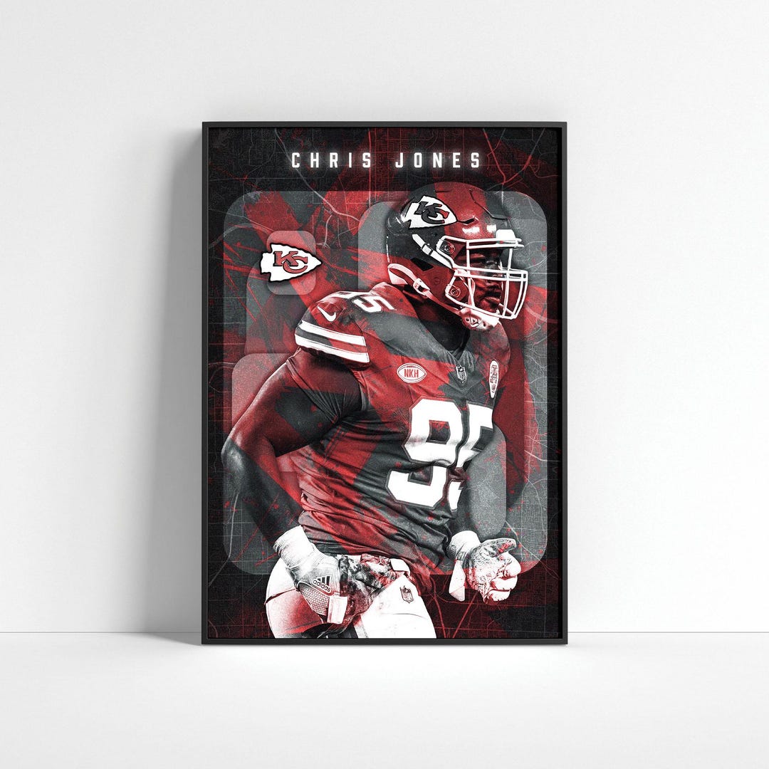 Chris Jones Poster, Kansas City Chiefs Poster, Football Prints, Sports ...