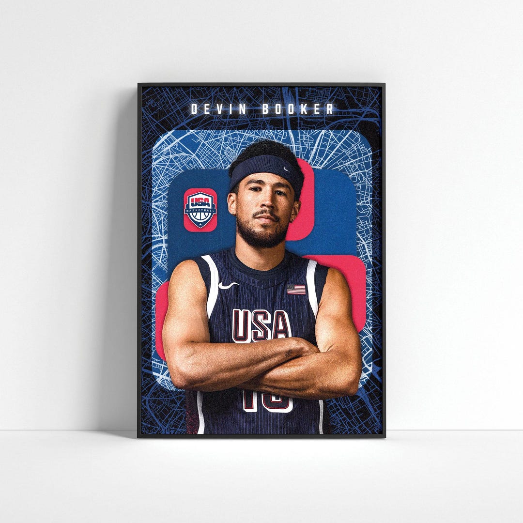 Devin Booker Poster, USA Basketball Print, Basketball Poster, Sport ...